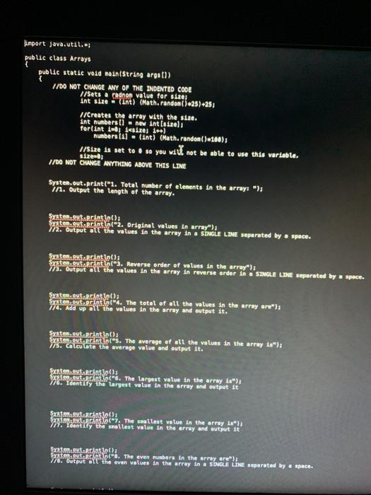 Solved import java.util. public class Arrays public public | Chegg.com