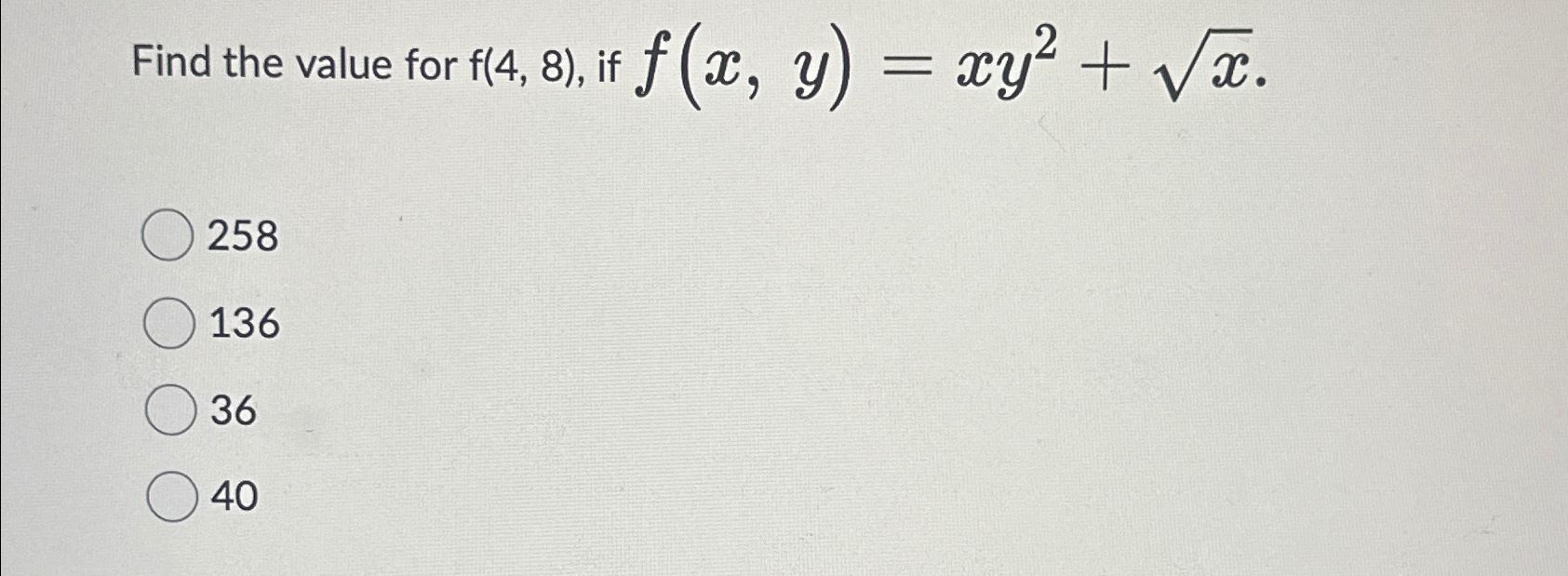 Solved Find the value for f(4,8), ﻿if | Chegg.com