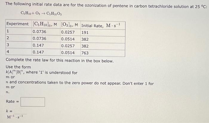 Solved The following initial rate data are for the | Chegg.com