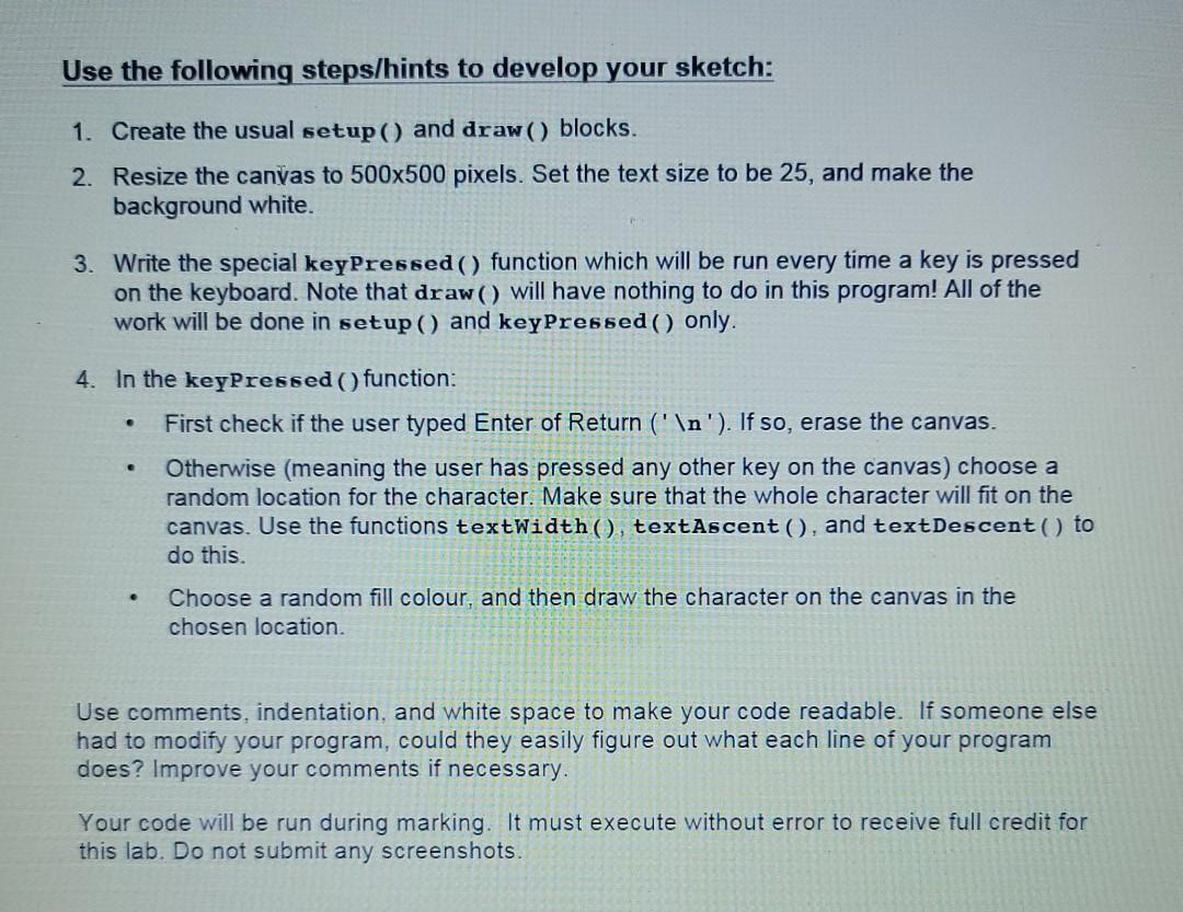 Solved In this lab you will write an active Processing | Chegg.com