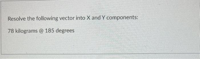 Solved Resolve the following vector into X and Y components: | Chegg.com