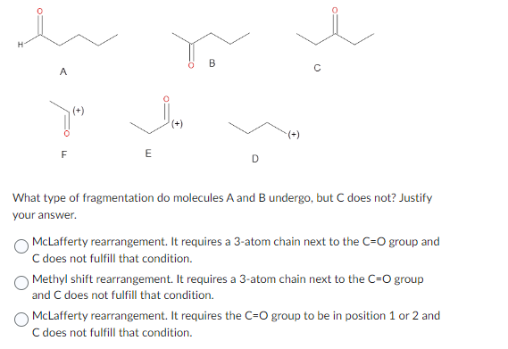 Solved What type of fragmentation do molecules A and B | Chegg.com