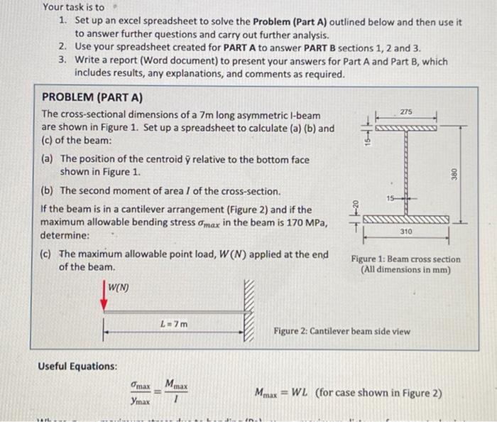 Solved Your task is to 1. Set up an excel spreadsheet to | Chegg.com