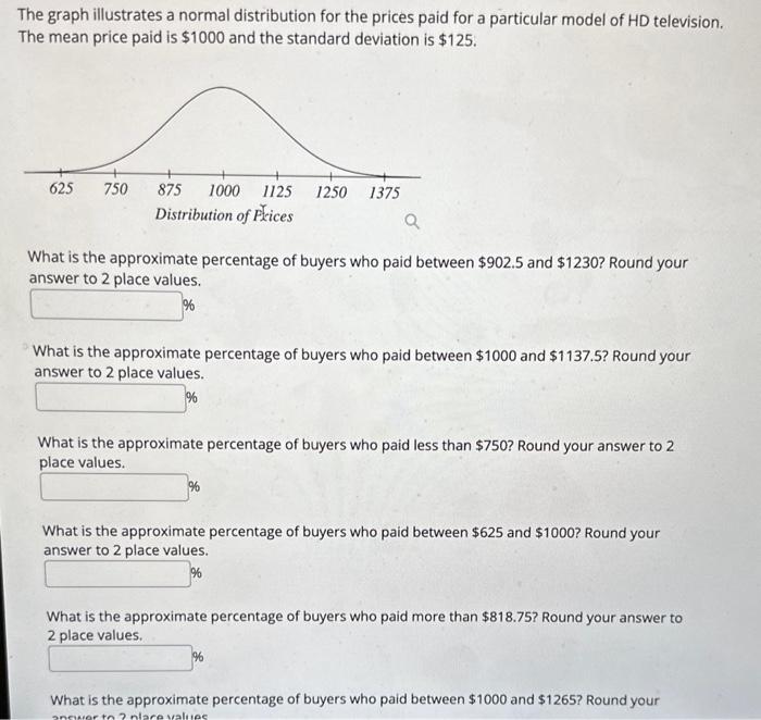 Solved The graph illustrates a normal distribution for the | Chegg.com
