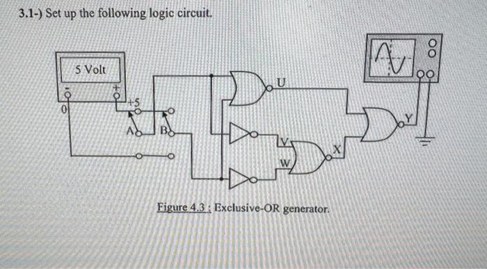 Solved 31 Set Up The Following Logic Circuit Figure 43 