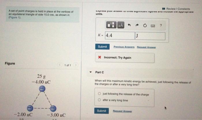 Solved Text Part A . Sharing Three equal point charges, each | Chegg.com