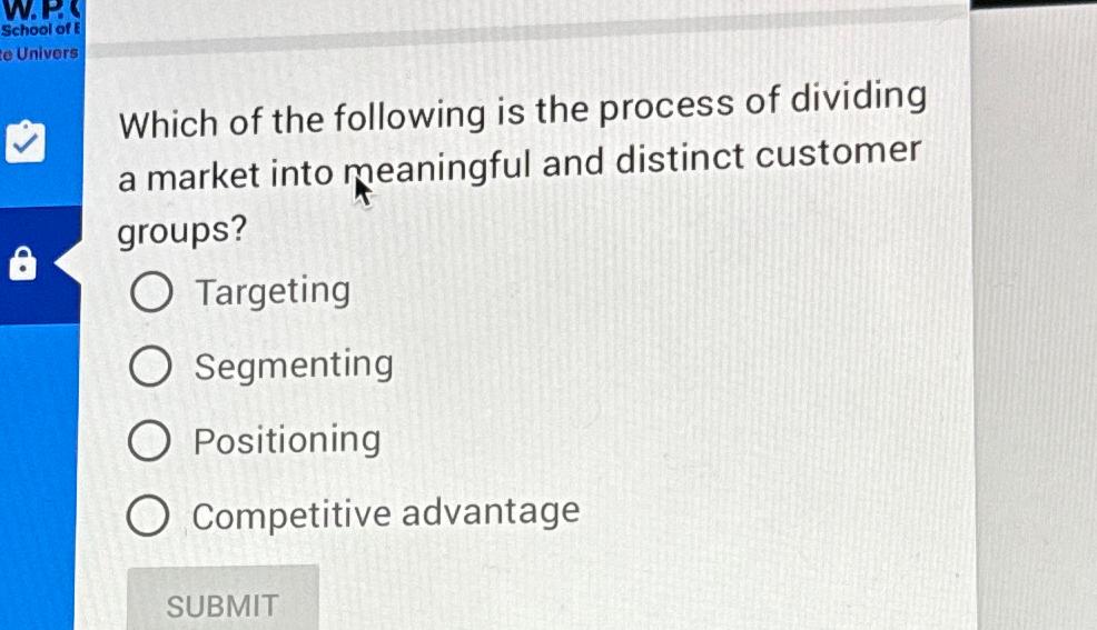 Solved Which of the following is the process of dividing a | Chegg.com