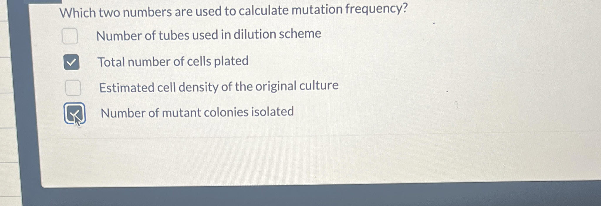 Solved Which two numbers are used to calculate mutation | Chegg.com