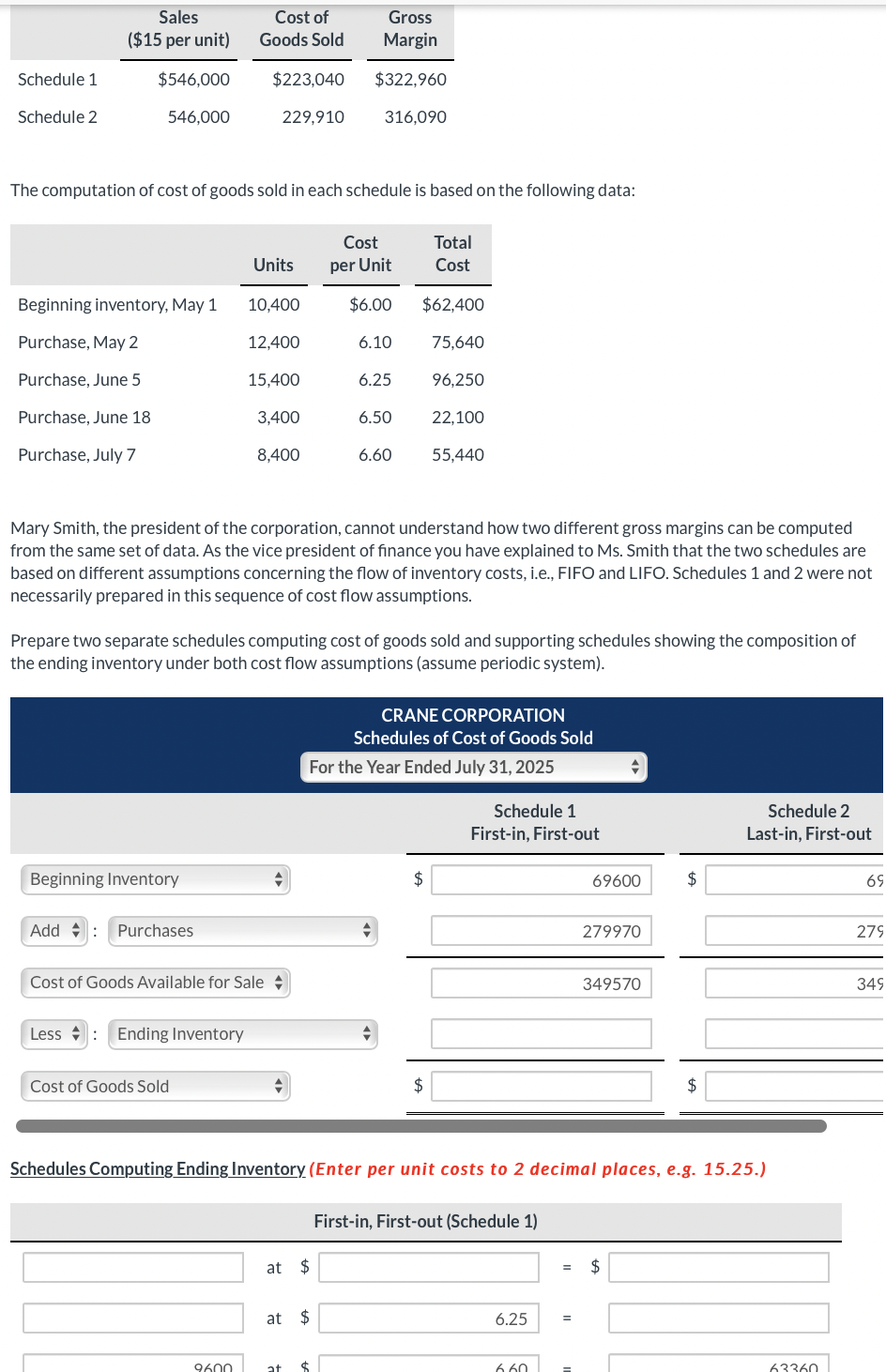 Solved The computation of cost of goods sold in each | Chegg.com