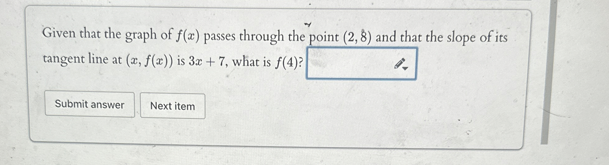Solved Given that the graph of f(x) ﻿passes through the | Chegg.com