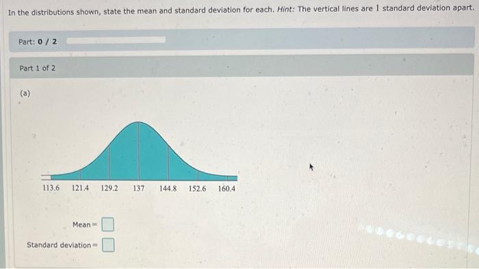 Solved In the distributions shown, state the mean and | Chegg.com