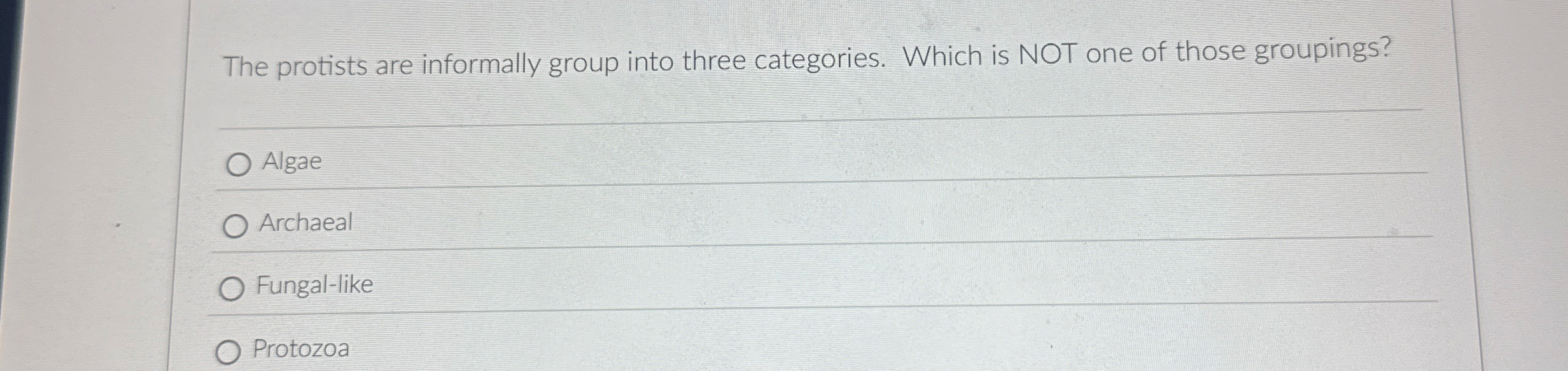 Solved The protists are informally group into three | Chegg.com
