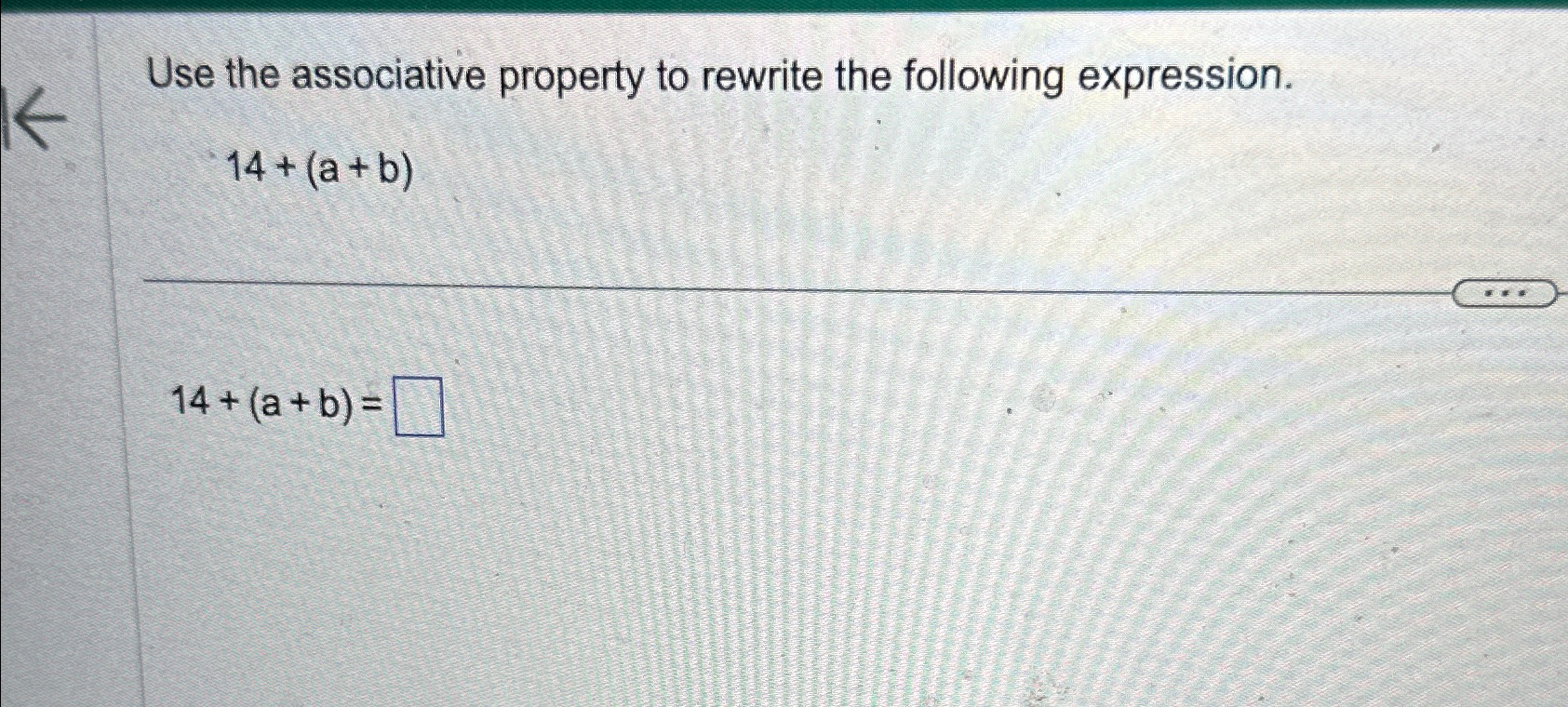 Solved Use the associative property to rewrite the following | Chegg.com