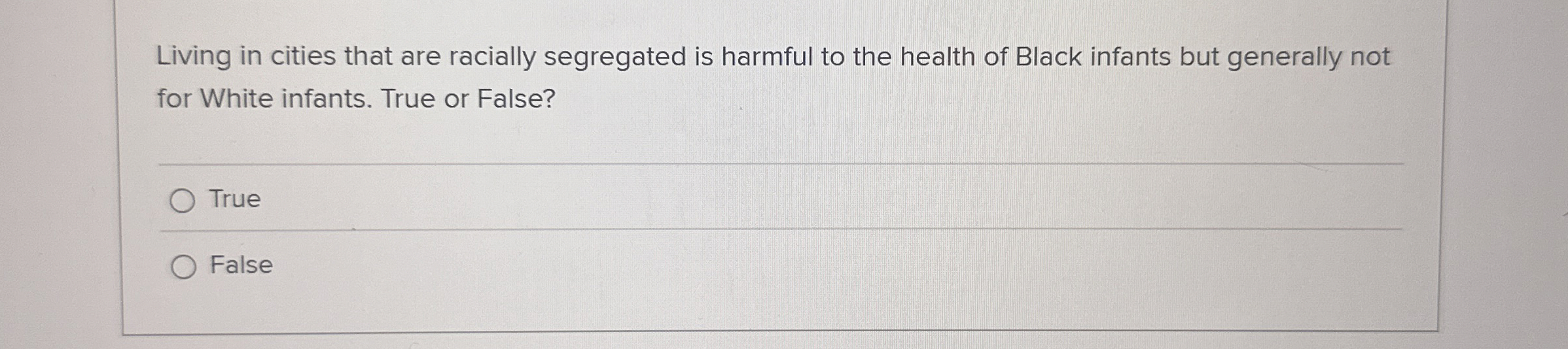 Solved Living in cities that are racially segregated is | Chegg.com