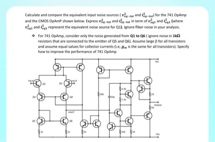 Solved Calculate and compare the equivalent input noise | Chegg.com