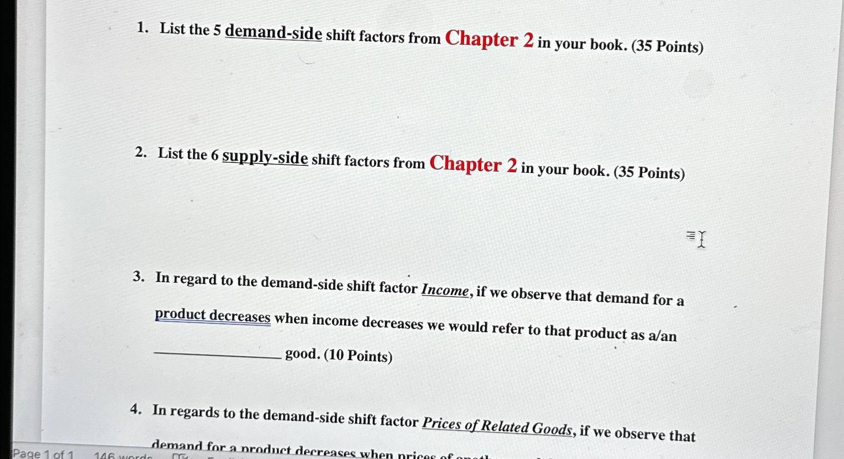 Solved List the 5 ﻿demand-side shift factors from Chapter 2 | Chegg.com