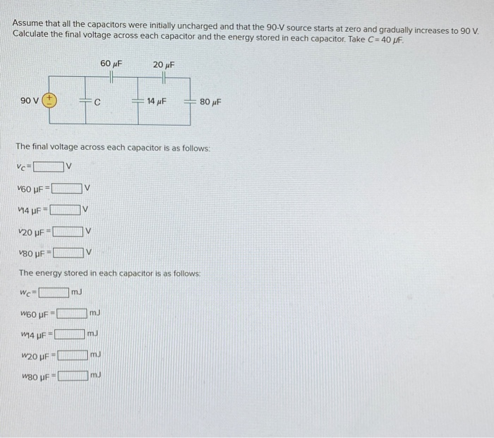 Solved Assume that all the capacitors were initially | Chegg.com