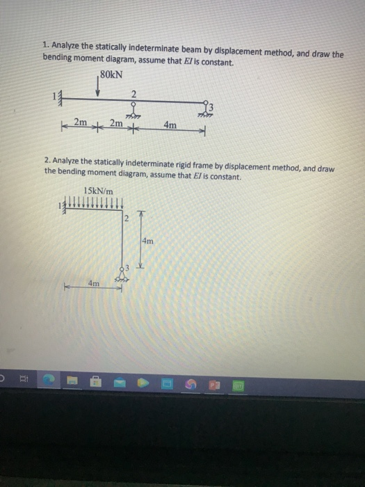 Solved 1. Analyze the statically indeterminate beam by | Chegg.com