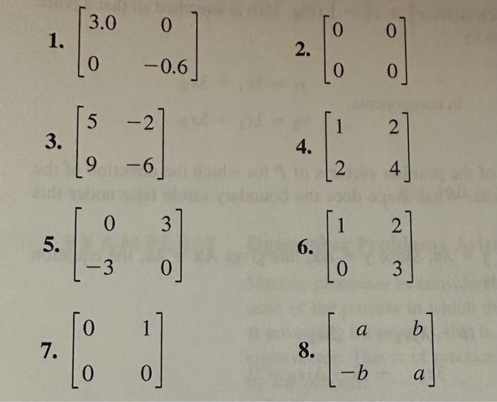 Solved Problem 4. (1 pt. ea.) Consider the matrices in | Chegg.com Solved Problem 4. (1 pt. ea.) Consider the matrices in | Chegg.com
