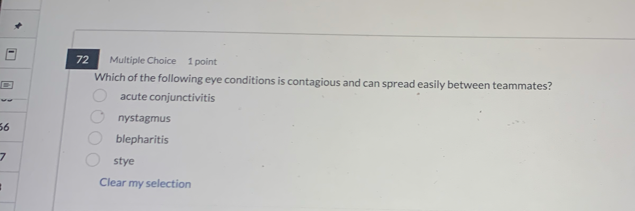 High Quality SOLUTION 72Multiple Choice1 ﻿pointWhich of the following eye | Chegg.com