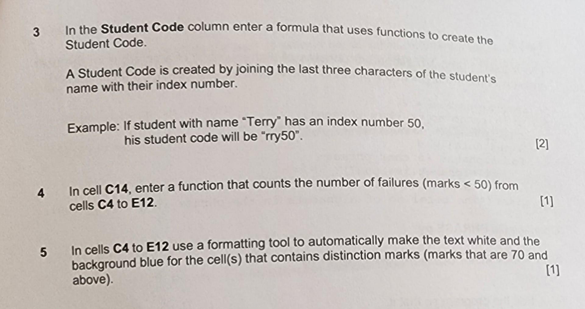 Solved Secondary school computing. using Excel need to | Chegg.com