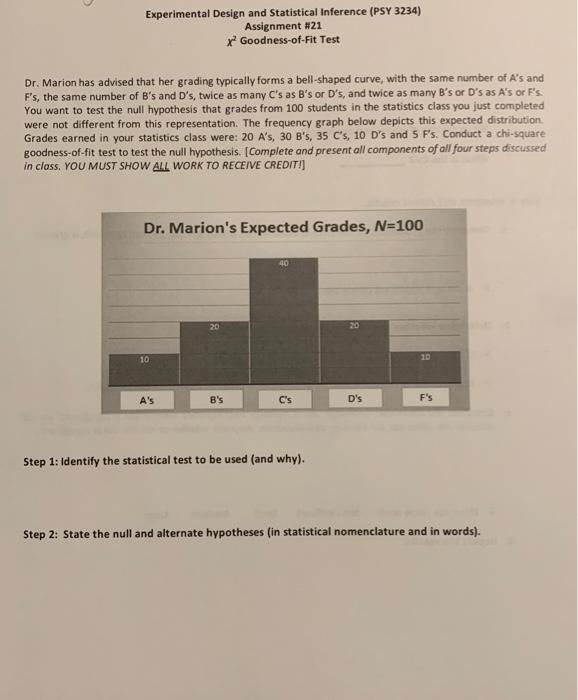 Solved Experimental Design and Statistical Inference (PSY | Chegg.com