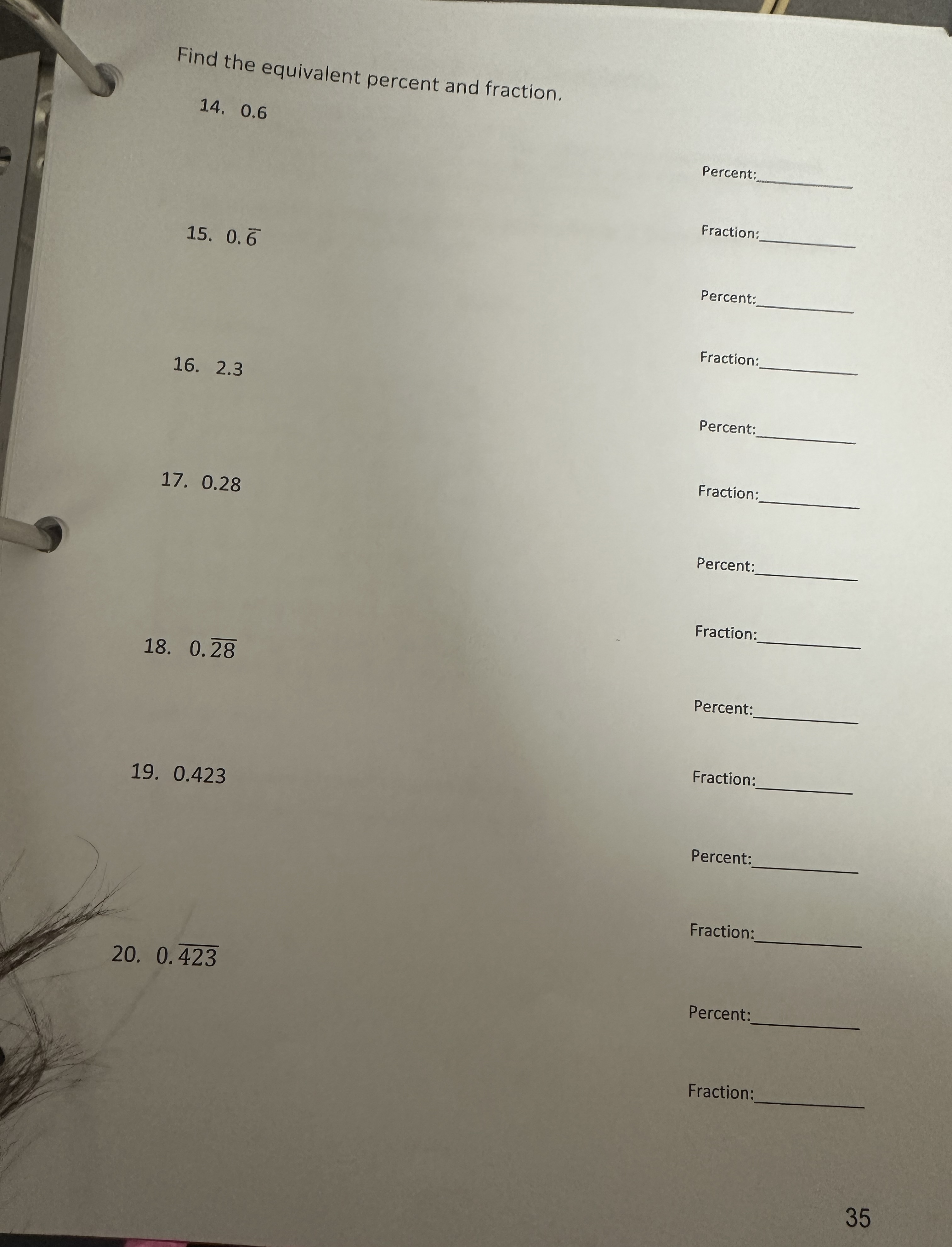 Solved Find the equivalent percent and | Chegg.com