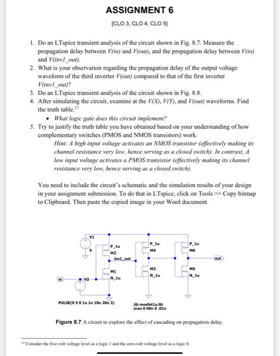 Solved ASSIGNMENT 6 [CLO 3, CLO 4. CLO 51 1. Do an LTspice | Chegg.com
