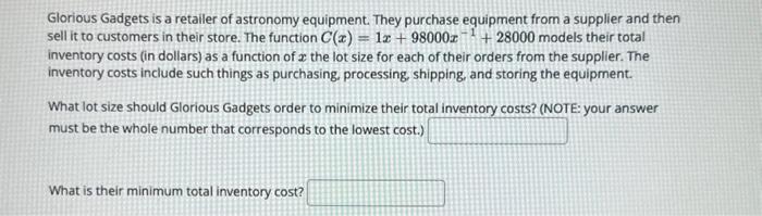 Solved For the given cost function C(x)=67600+700x+x2 find: | Chegg.com