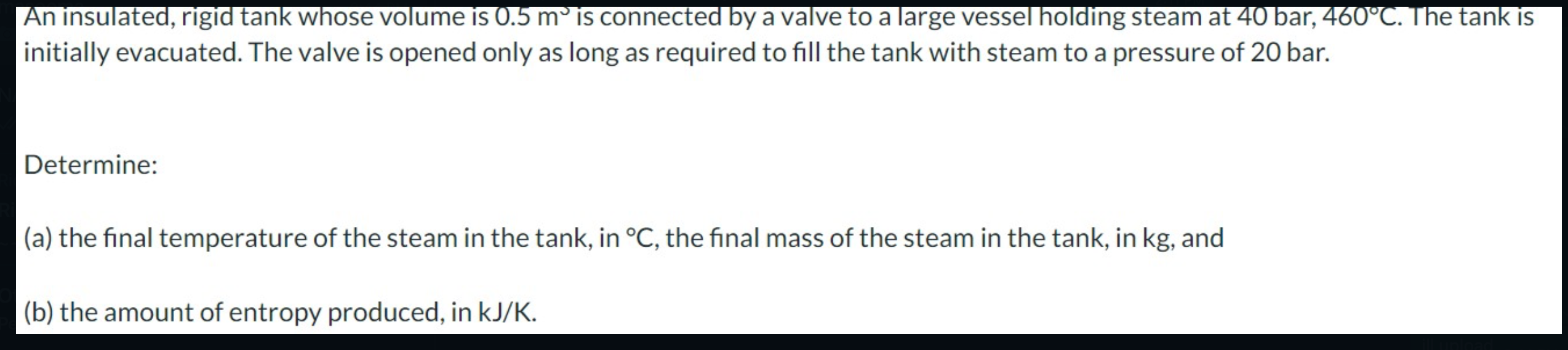 Solved An insulated, rigid tank whose volume is 0.5m' ﻿is | Chegg.com