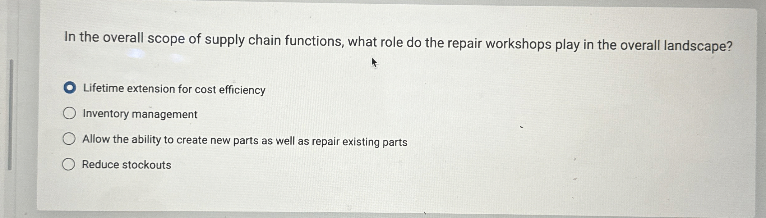 Solved In the overall scope of supply chain functions, what | Chegg.com