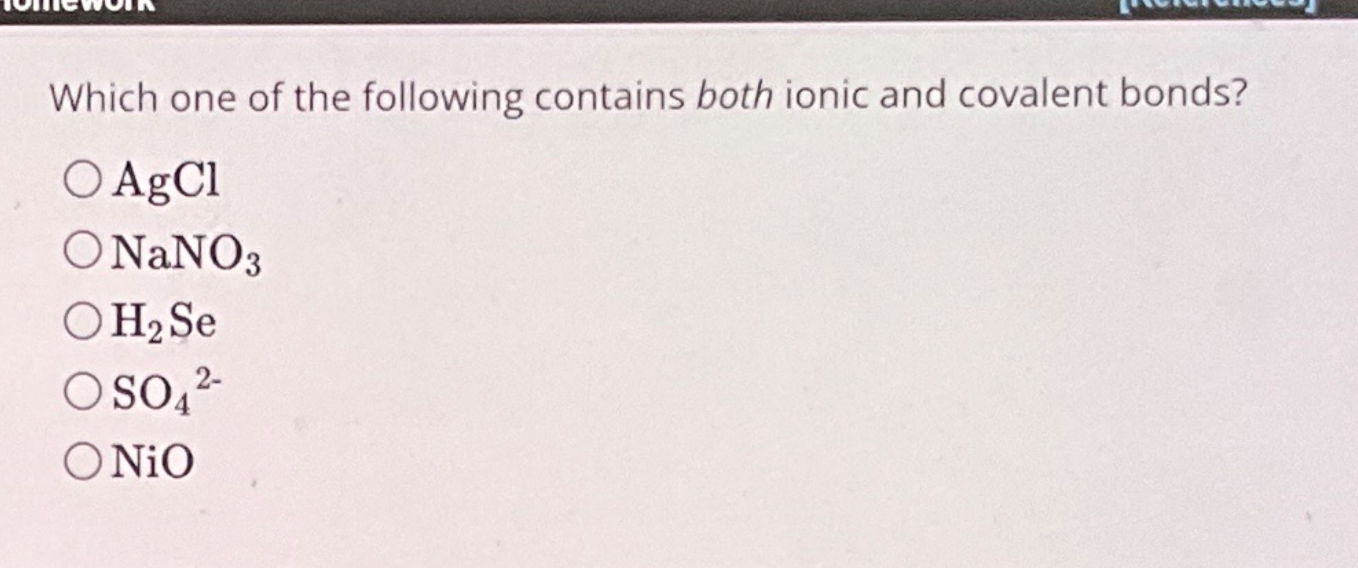 Solved Which one of the following contains both ionic and | Chegg.com