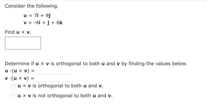 [Solved]: Consider the following. [ begin{array}{l} math