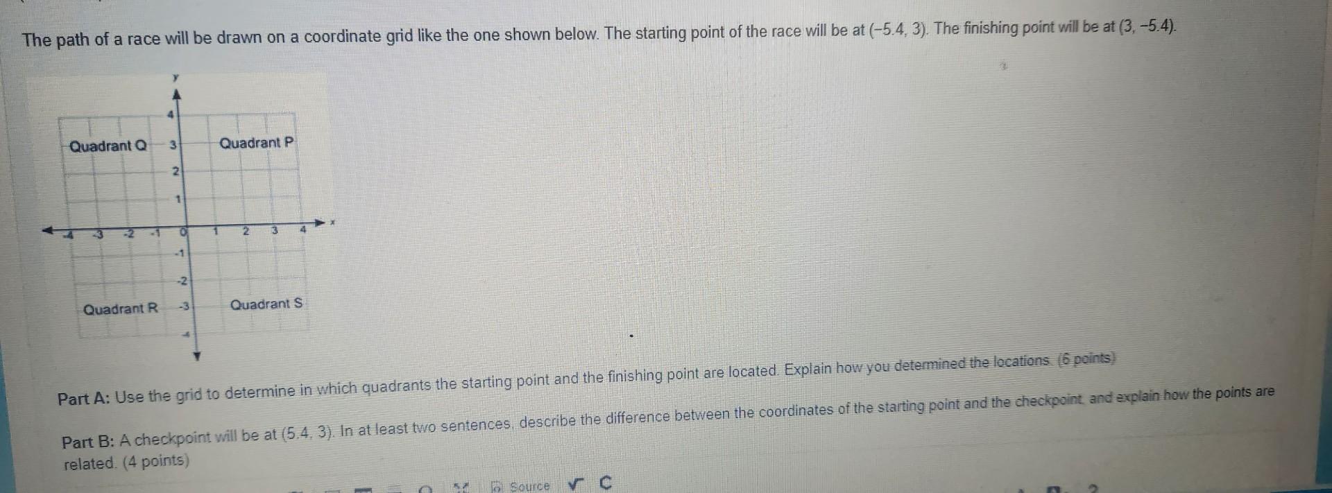 Solved The path of a race will be drawn on a coordinate grid | Chegg.com