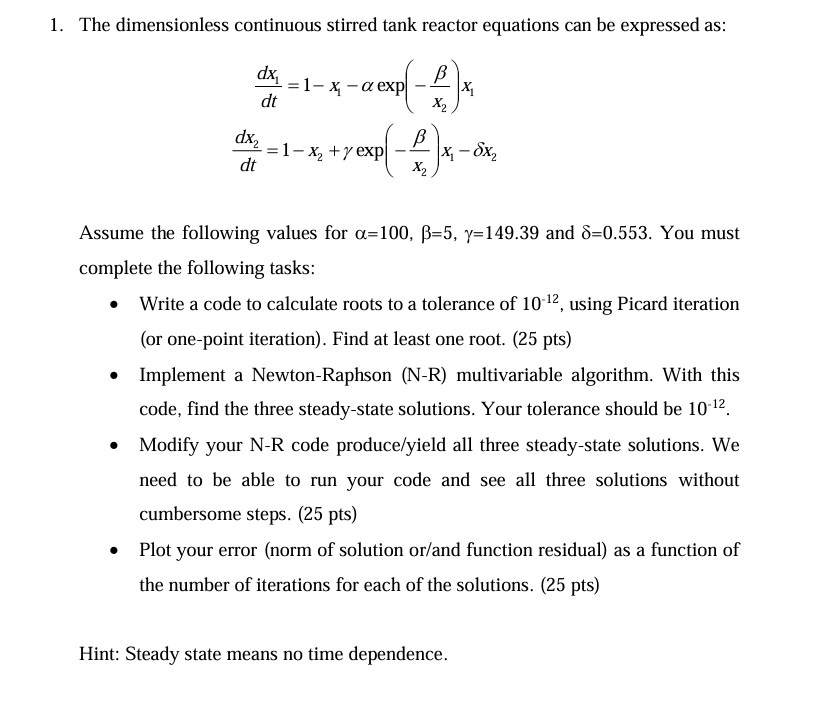 Solved This is ﻿a MATLAB Coding problem The dimensionless | Chegg.com