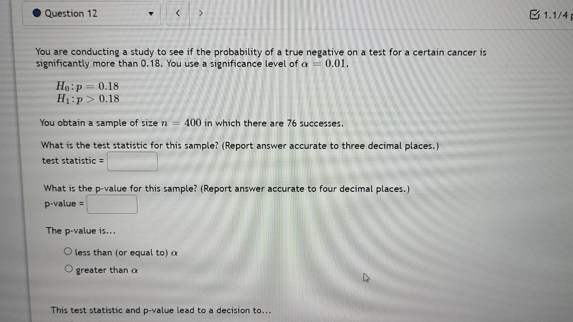Solved You are conducting a study to see if the probability | Chegg.com