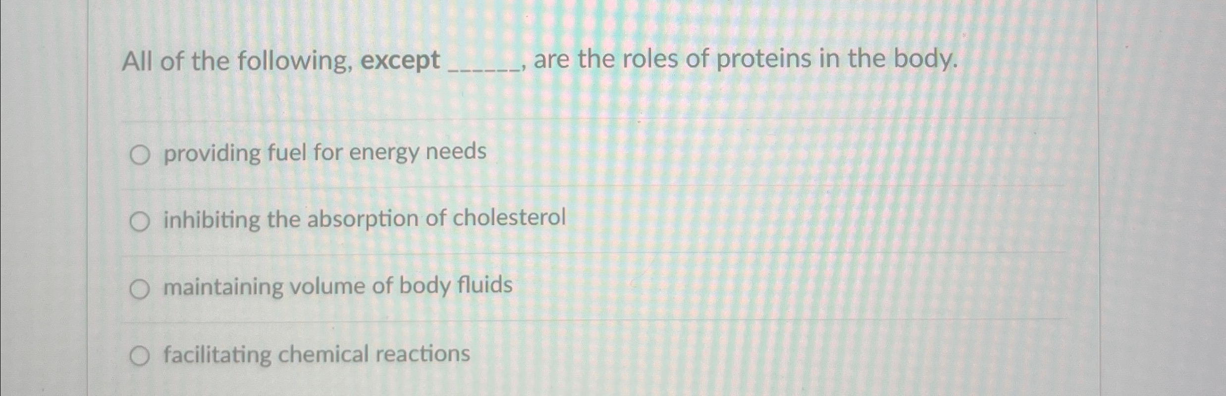 Solved All of the following, except q, ﻿are the roles of | Chegg.com