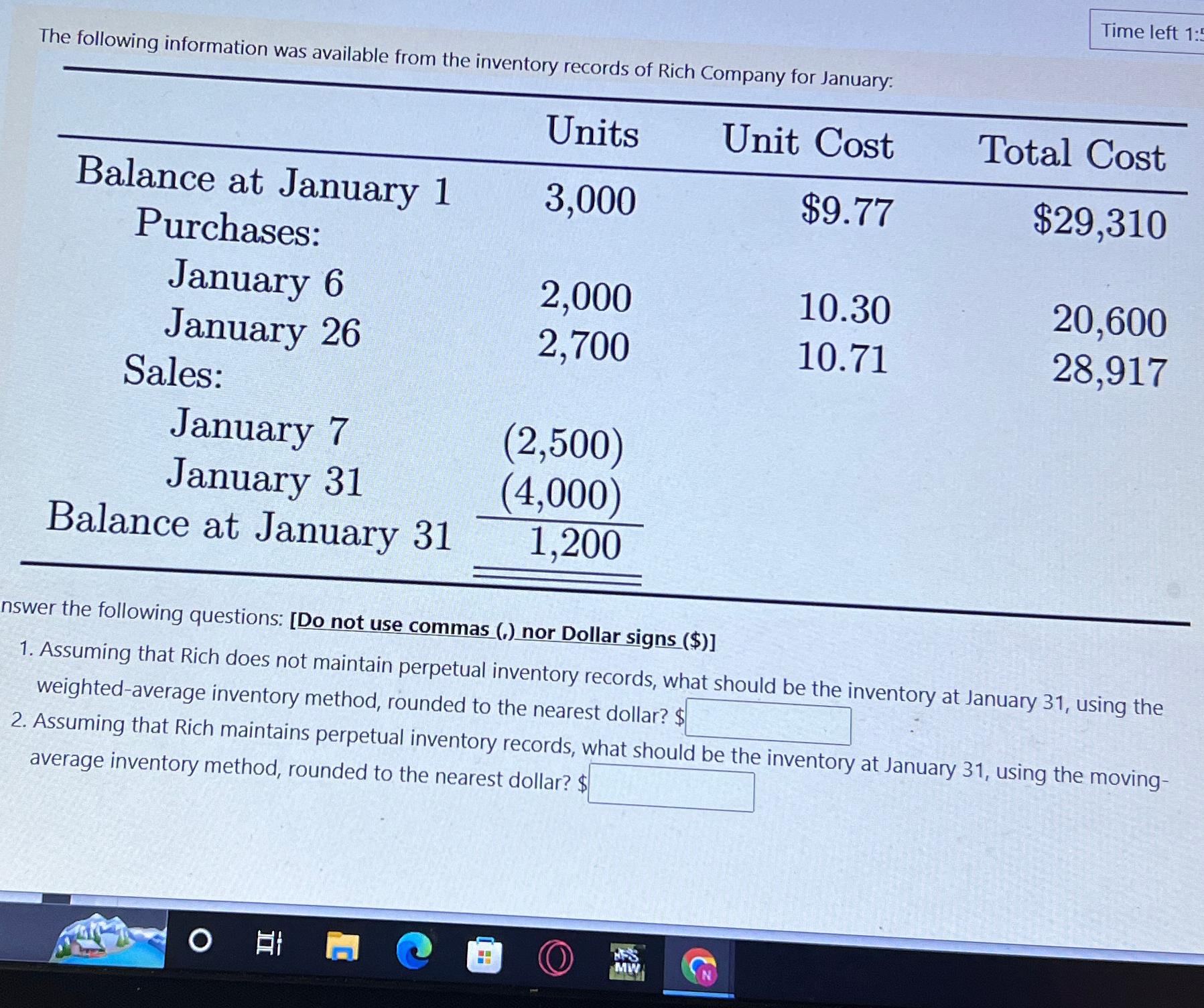 Solved \table[[,Units,Unit Cost,Total Cost],[\table[[Balance | Chegg.com