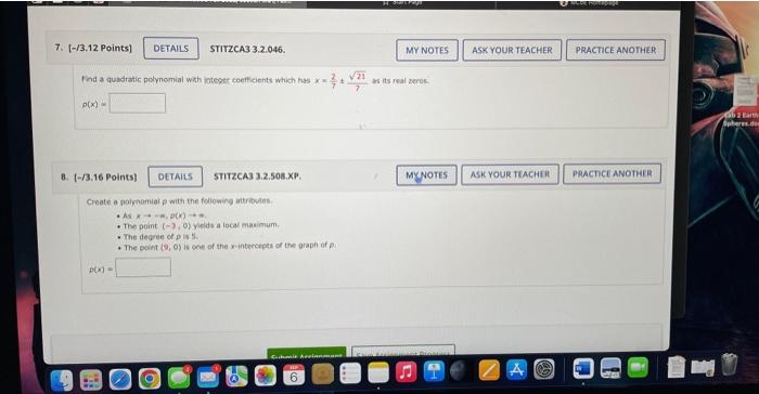 Solved Fad a quadratic polynomial whh integer coefficients | Chegg.com