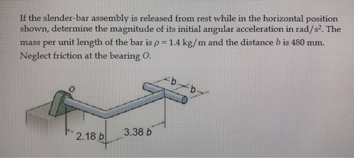Solved If the slender-bar assembly is released from rest | Chegg.com