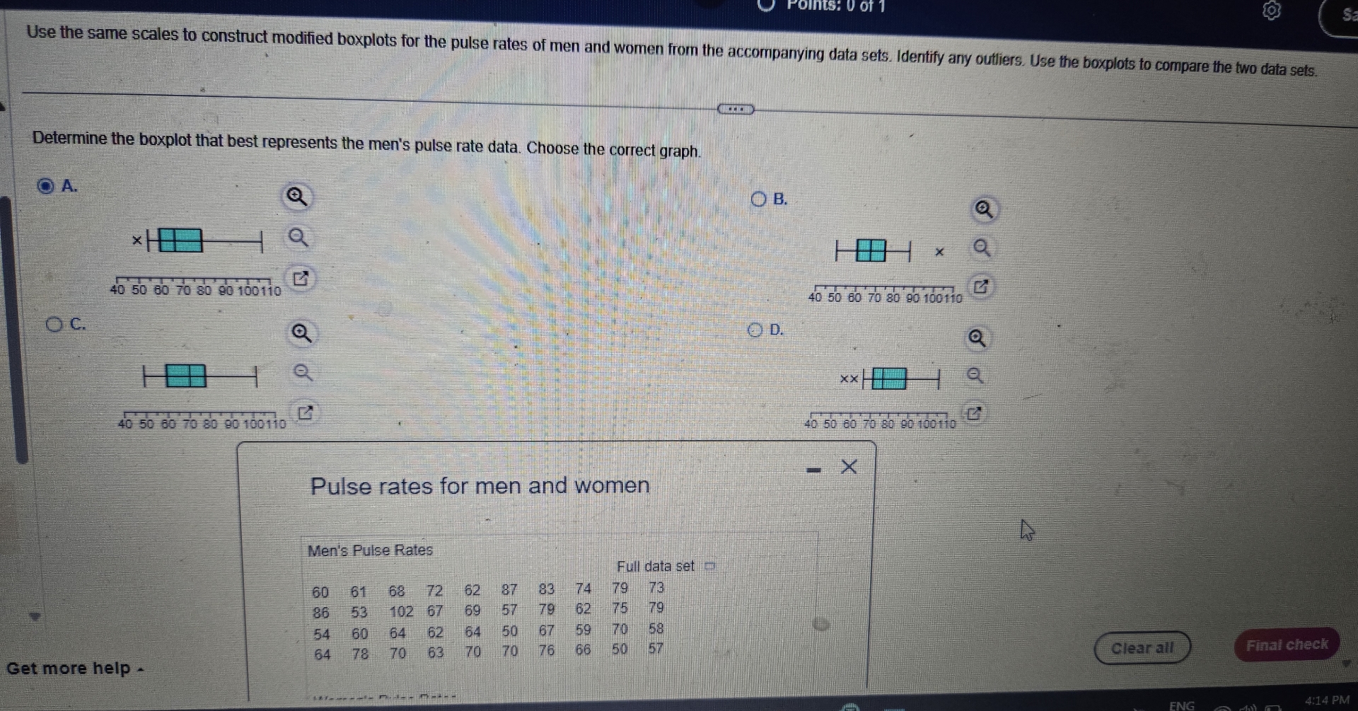 Solved Use the same scales to construct modified boxplots | Chegg.com