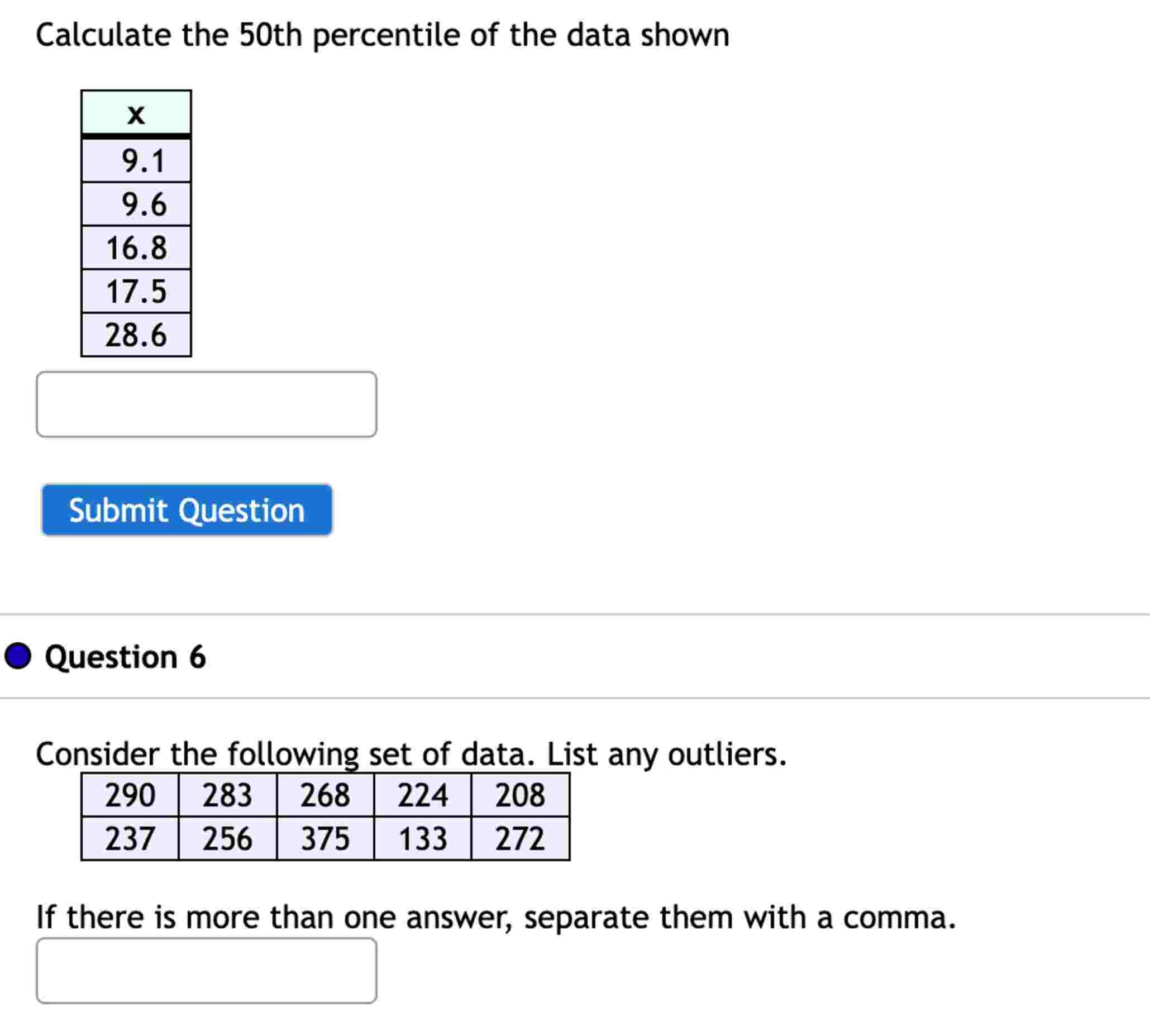 Solved Calculate the 50th percentile of the data | Chegg.com