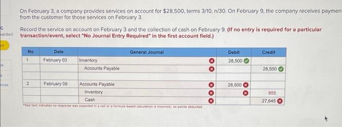 Solved On February 3 , a company provides services on | Chegg.com
