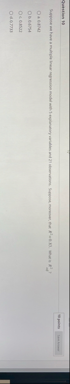 Solved Question 1010 ﻿pointsSuppose we have a multiple | Chegg.com