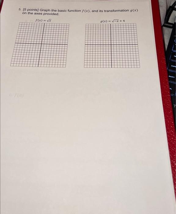 Solved 5. [5 points] Graph the basic function f(x), and its | Chegg.com