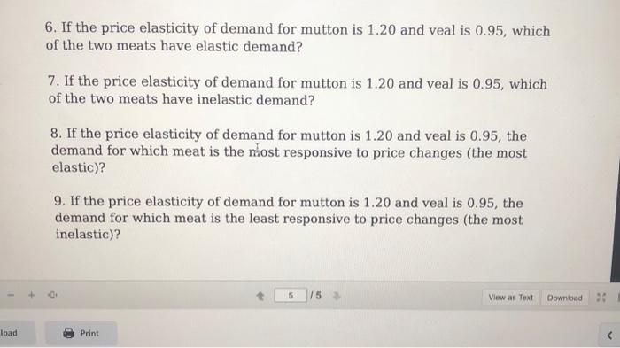 Solved 4. Price Elasticity of Demand The table below lists | Chegg.com