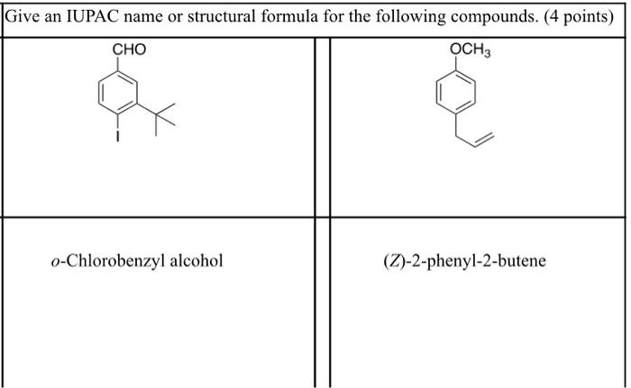 Solved Give an IUPAC name or structural formula for the | Chegg.com