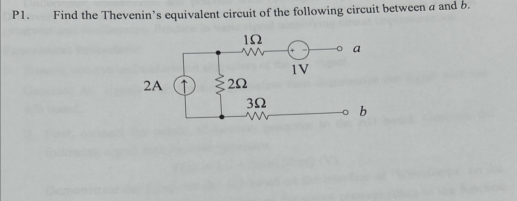 Solved P1. ﻿Find the Thevenin's equivalent circuit of the | Chegg.com