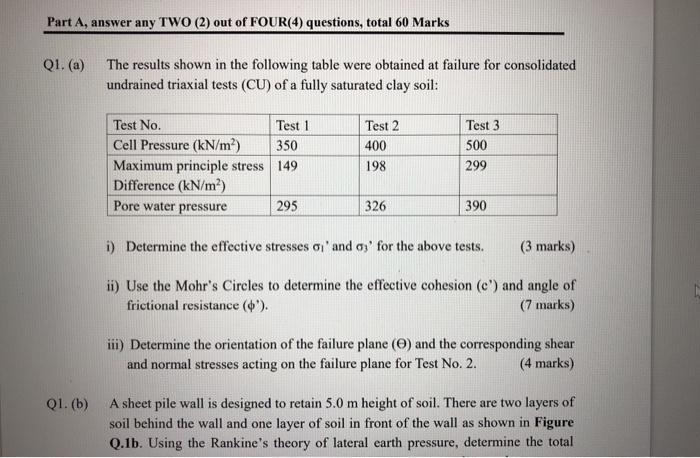 Solved Part A, answer any TWO (2) out of FOUR(4) questions, | Chegg.com