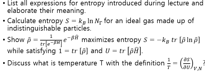 Solved - List all expressions for entropy introduced during | Chegg.com